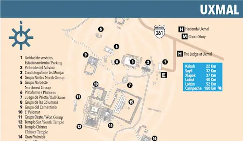 Mapa de Uxmal | Yucatán Today