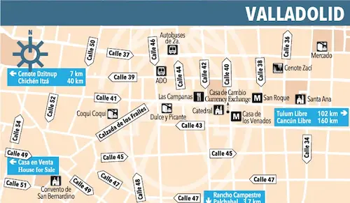 Mapa de Valladolid | Yucatán Today